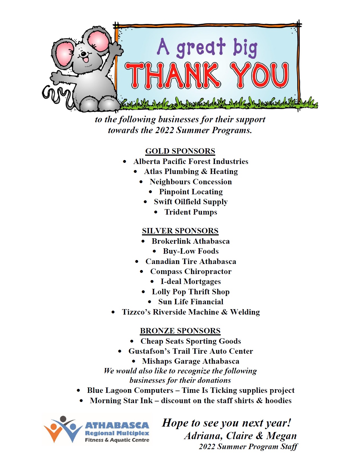 Summer - Athabasca Regional Multiplex