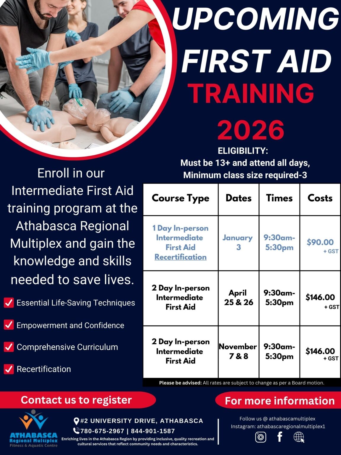 First Aid Courses - Athabasca Regional Multiplex